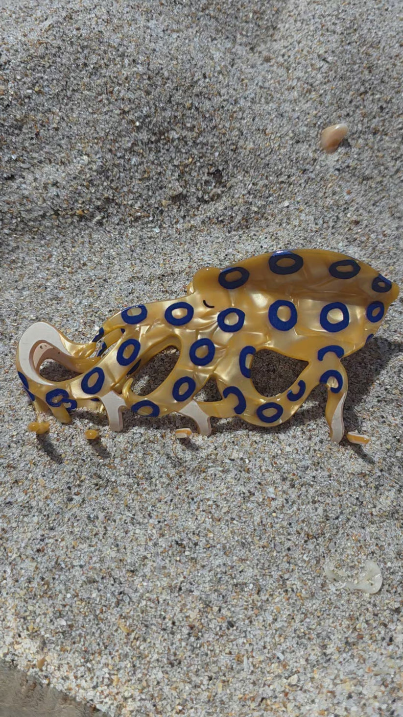 Blue-Ringed Octopus Hair Clip – Kikita Jewelry